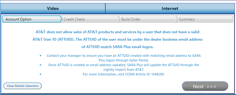 My Rep is getting a message about their UID? – SARA Plus